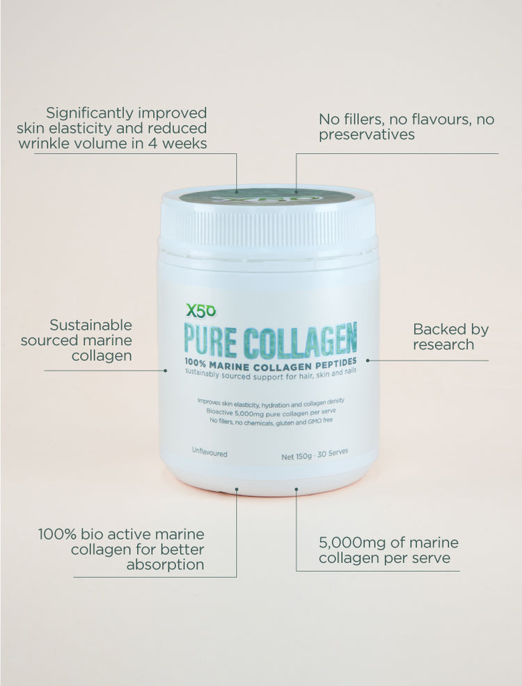 Unflavoured X50 Pure Collagen - Marine Collagen Peptides – X50 ...